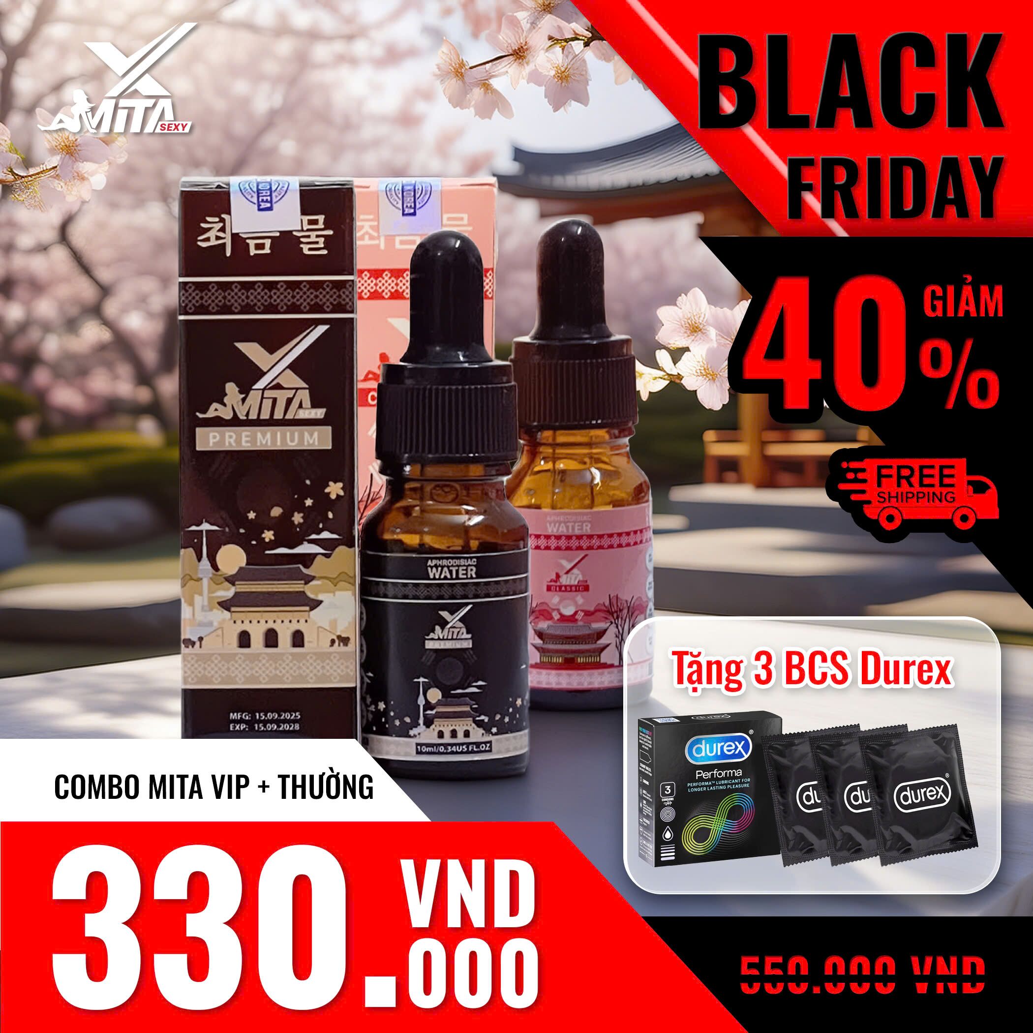 Combo Mua 2 (1 Thường + 1 VIP) + Tặng 3 BCS Durex Kéo Dài Thời Gian ...
